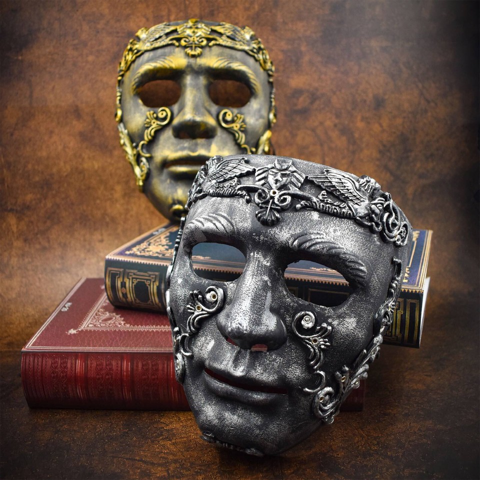 Adults Men Marks Fashion Costume Mask Visible Full Face Cover Roman ...