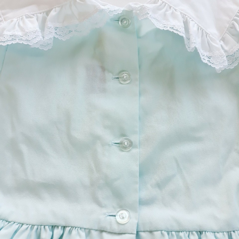 Vintage Golden Age Dress Light Blue Ruffles Lace Trim Full Circle USA ...