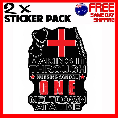 2 x Stickers - Nurse Nursing School - Car Bumper Funny Novelty Sticker ...