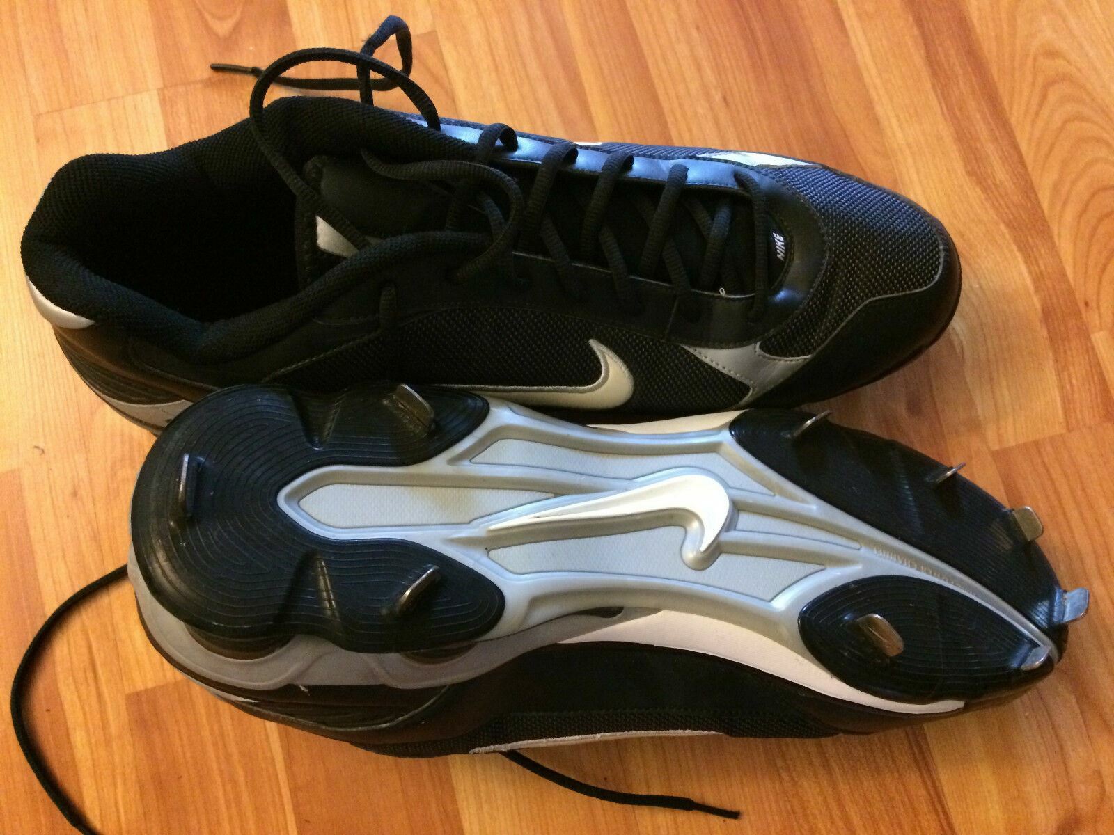 Nike Zoom Shox Baseball Shoes w/Cleats Black/White Size 16 317029-011 ...