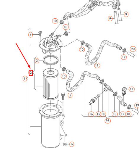 NEW OEM VOLKSWAGEN CADDY 2K FUEL FILTER ELEMENT WITH GASKET 3C0127434A ...