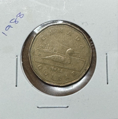 🟧1988 CANADA ONE DOLLAR COIN 🟧CANADIAN $1 LOONIE COIN ROYAL CANADIAN ...