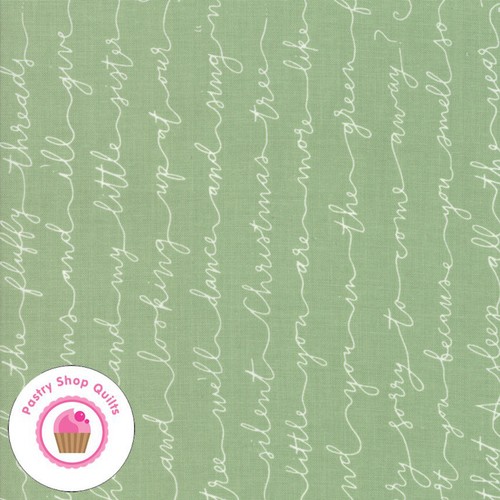 Moda LITTLE TREE 5093 12 Green Script Text LELLA BOUTIQUE Quilt Fabric ...