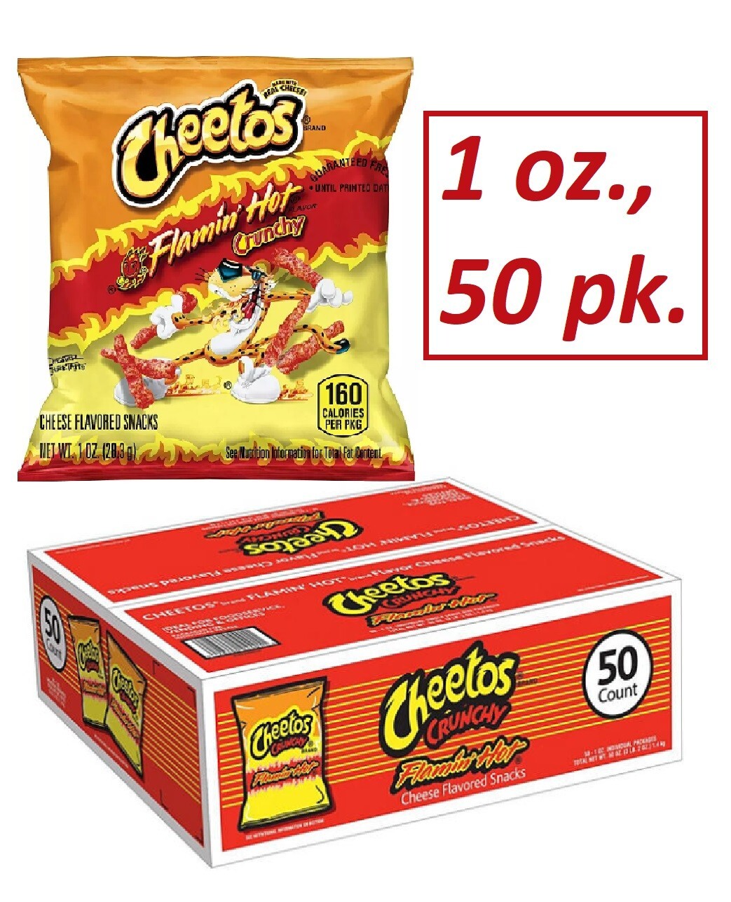 Cheetos Flamin' Hot Crunchy (1 oz., 50 pk.) | eBay