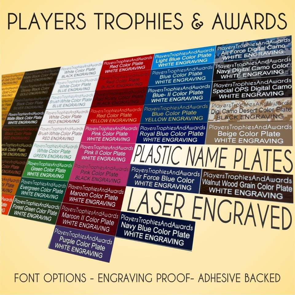 .75x3 PLASTIC Engraved name plate CUSTOM Trophy Tag Engraving Proof 3 x ...