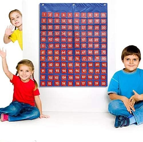 Hundred Pocket Chart Counting Numbers Chart with Clear Pockets | eBay