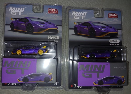 Regular & Chase Pair Mini GT 1/64 Lamborghini Huracan STO Purple #746 ...