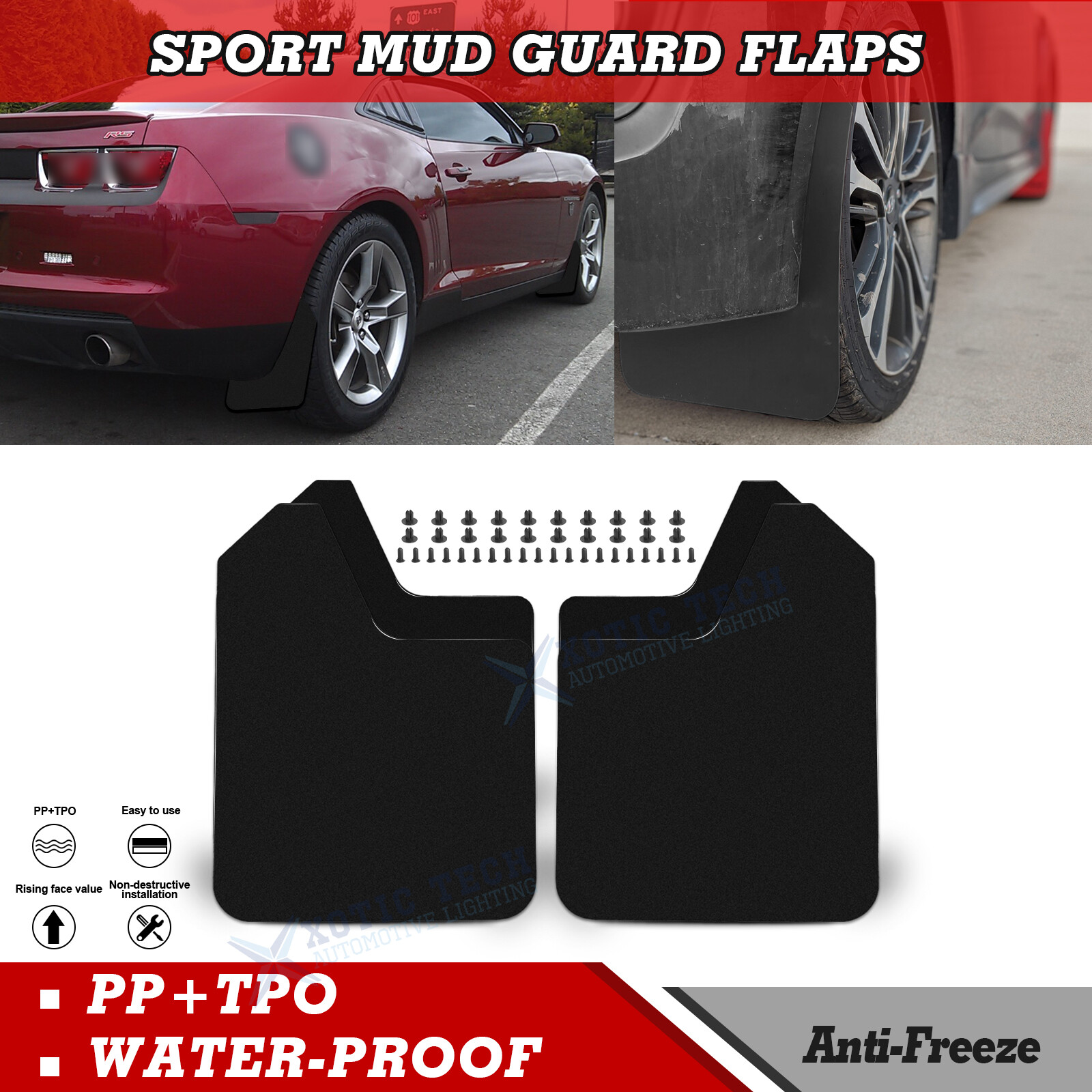 Flexible Black Fender Mud Flap Splash Guard Set 4X For Chevrolet Camaro ...