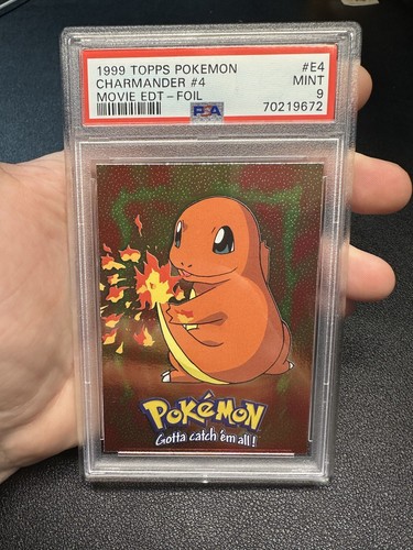 1999 Pokémon Topps Charmander #4 Movie Edit Textured Foil Holo PSA 9 | eBay