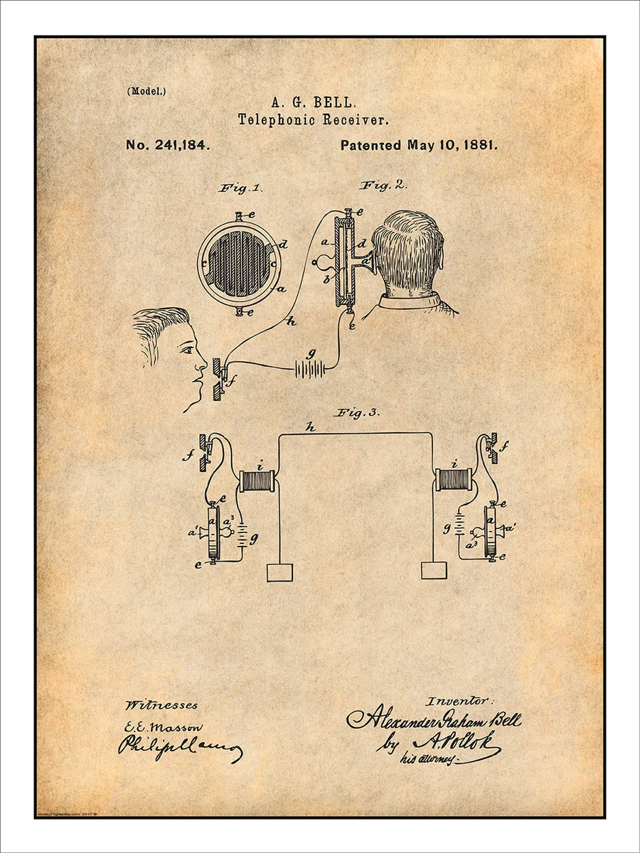 Alexander Graham Bell Telephone Drawing