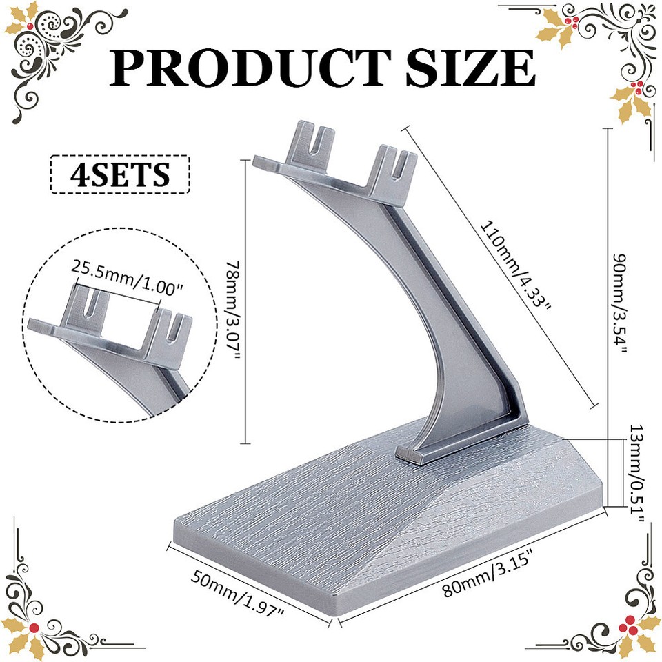 1box 4sets Plastic Model Plane Display Stand Gray Detachable Display ...