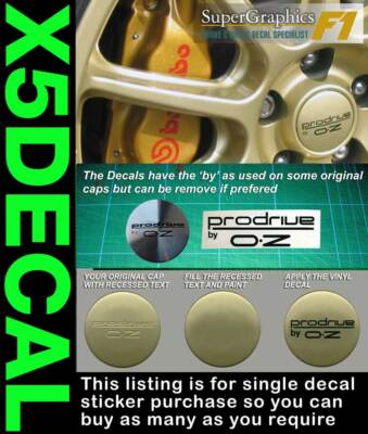 Wheel cap decal sticker to fit OZ Subaru Prodrive centre wheel cap x5 ...
