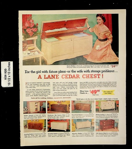 1954 Lane Cedar Chests Clothing Storage Woman Dress Vintage Print Ad ...