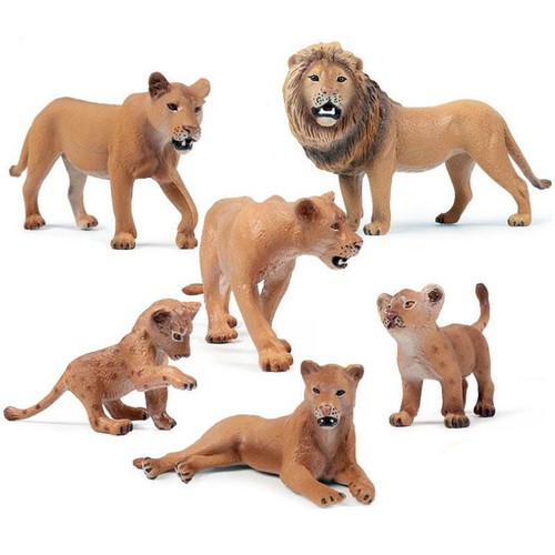Small Simulation Lions Wild Animal Set Action Figures Model Kits ...