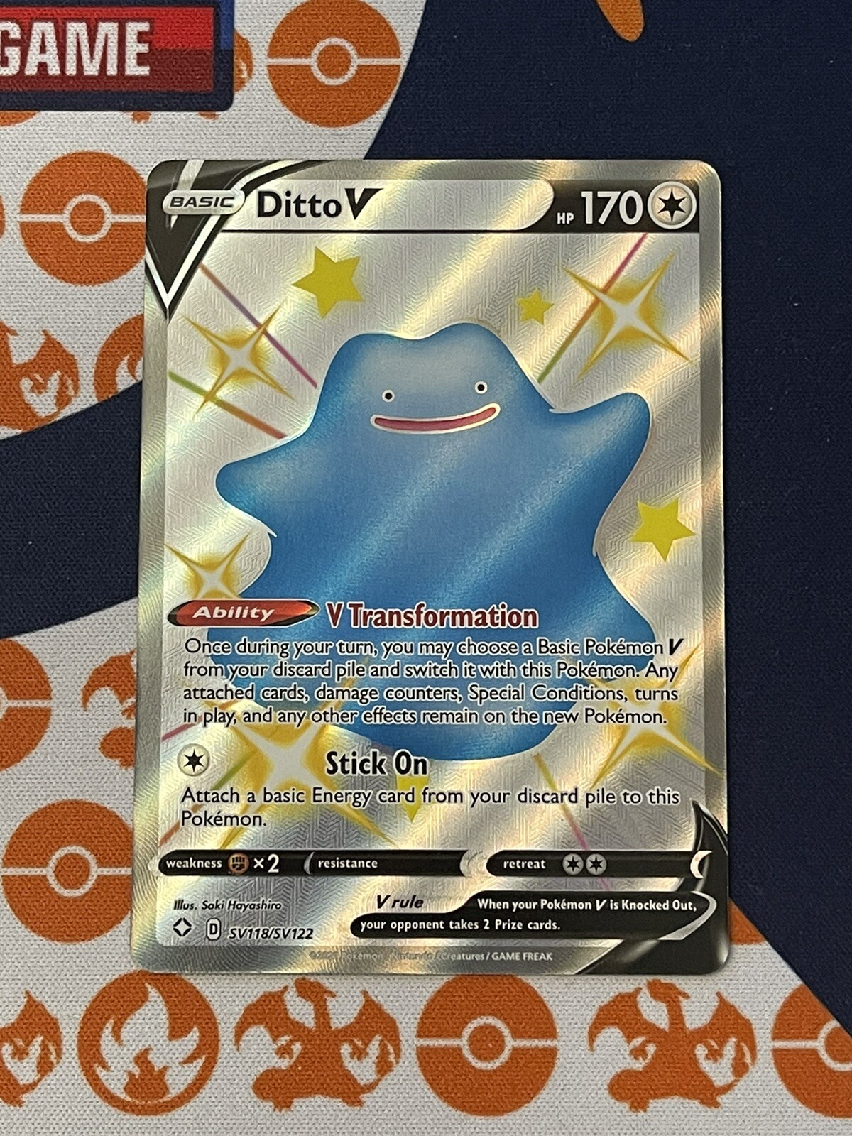 Pokemon Shining Fates - Ditto V - Shiny Full Art Holo Rare SV118/SV122 ...