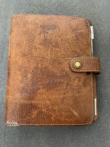 Vintage MULBERRY Brown Leather Medium Organiser Filofax Notebook Agenda ...