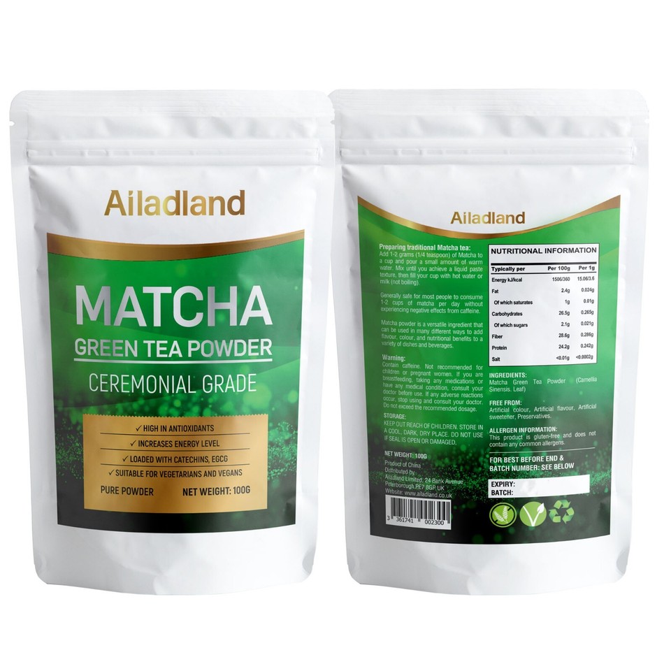 Matcha Green Tea Powder Ceremonial Grade, Detox, Energy Support, Focus ...