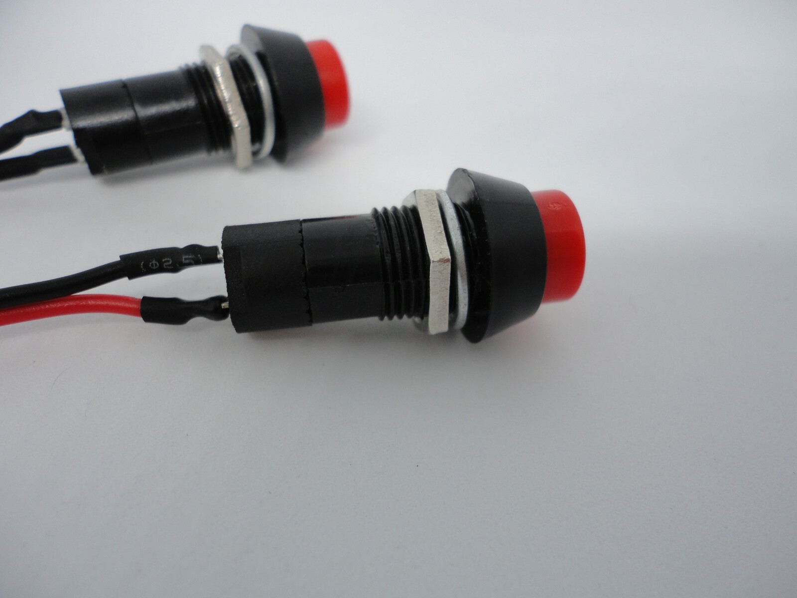 2Pcs Pack Lot 12mm 12V Momentary Round Red 2 Pin Power Button Switch ...