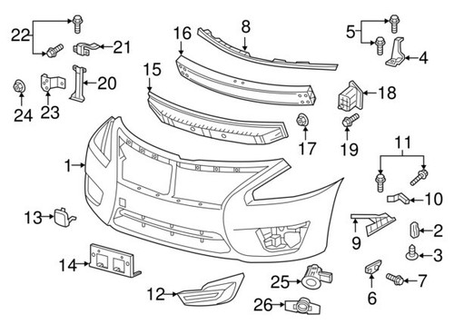 62256-3TA0A Nissan Finisher-front bumper fascia, rh 622563TA0A, New ...