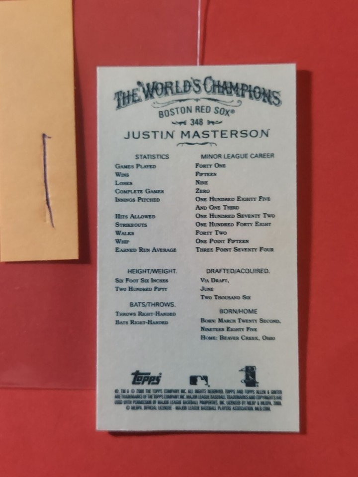 2008 Topps Allen and Ginter Mini #348 Justin Masterson, Rookie, cd1 | eBay