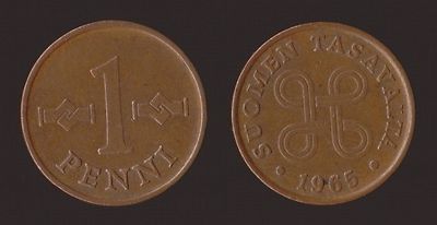 FINLANDIA 1 PENNI 1965 SUOMEN TASAVALTA | eBay