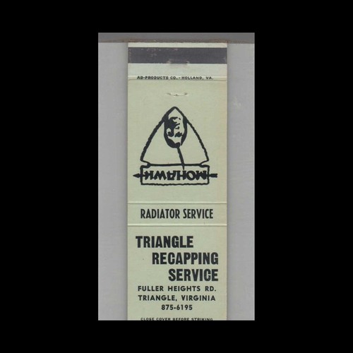Matchbook Cover Triangle Recapping Service Triangle, VA | eBay