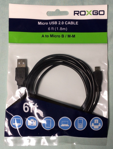 ROXGO 6ft USB A to Micro B / M-M Charging Power Cable Camera Phone Toys ...