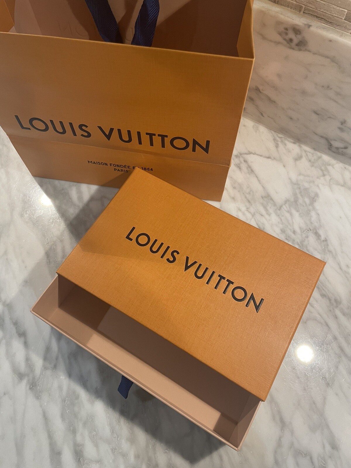 Louis Vuitton LV Drawer Style Empty Box - 5” x 6” x 2.5” With Paper Bag ...