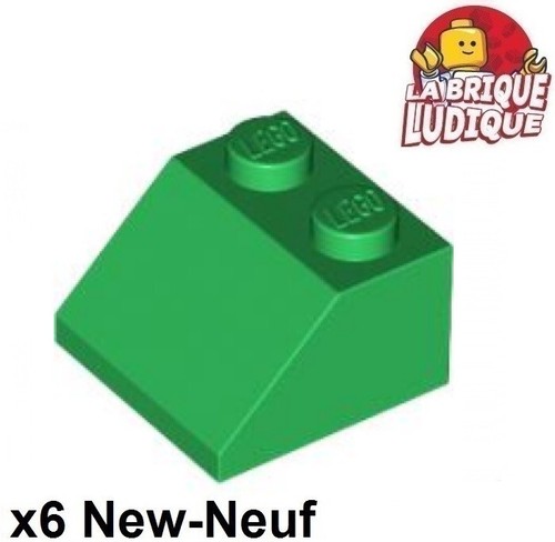 LEGO 6x Slope Brick Gradient Angled Roof 45° 2x2 Green/Green 3039 New ...