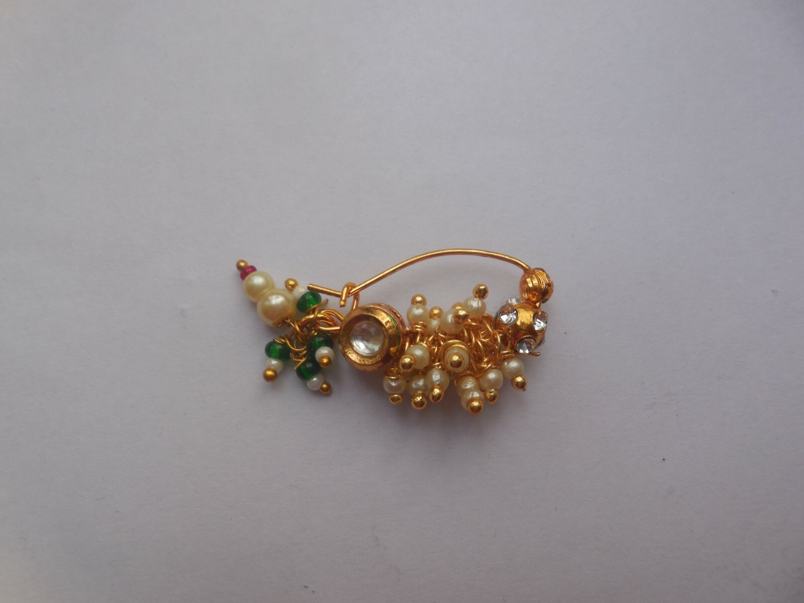 Mharashtrian Kundan Nose Ring Ethnic Nath Bridal Piercing Pearls ...