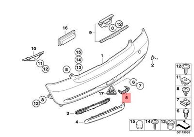 Genuine BMW R50 R52 R53 Cabrio Rear Fog Light Finisher Trim OEM ...
