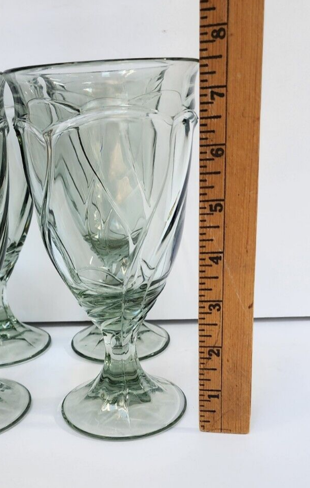 Noritake SWEET SWIRL Light Green Iced Tea Goblets / Water Glasses Set ...