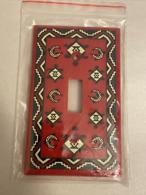 Southwestern Native American Light Switch Faceplate Cover Red Plastic ...