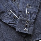 SAMURAI JEANS SWD-L01 SELVEDGE DENIM WESTERN SHIRT Indigo M L XL XXL ...