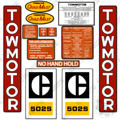 Fits Caterpillar 502S Decal Kit Towmotor QuadMast Forklift - | eBay