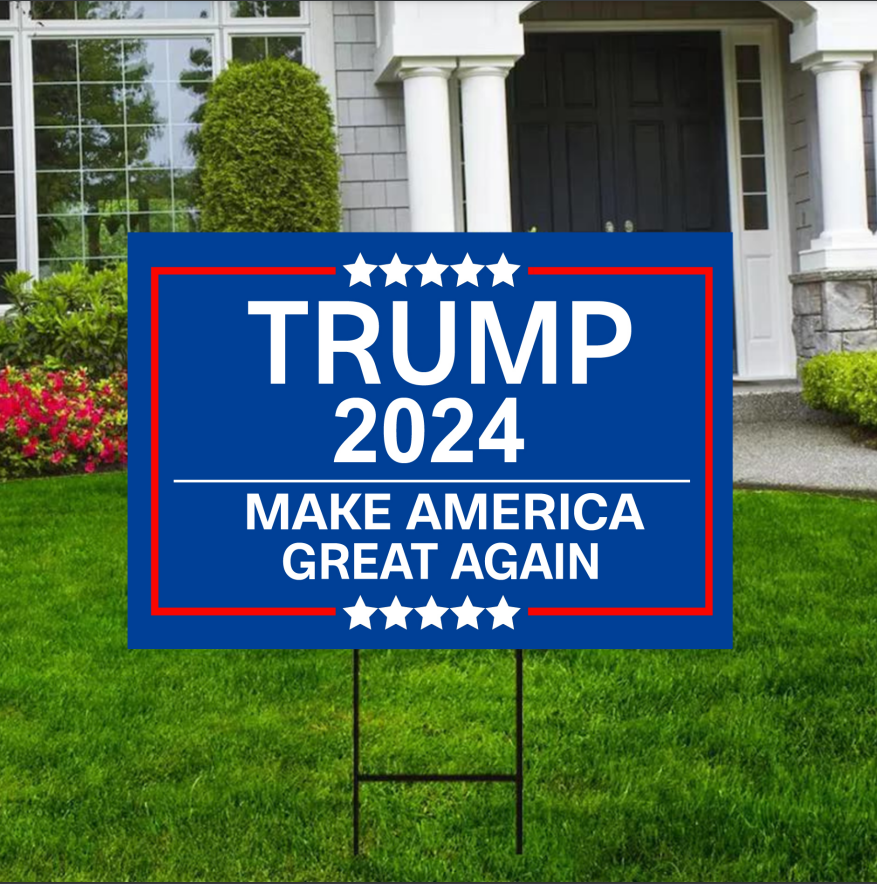 Trump 2024 Make America Great Again 18"x12" Yard Sign With Stake USA | eBay