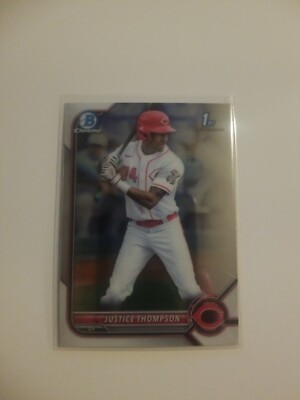 2022 Bowman Chrome Prospect #BCP-59 Justice Thompson - Cincinnati Reds ...