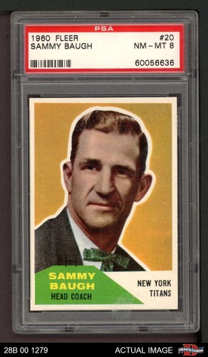 1960 Fleer #20 Sammy Baugh Titans (Jets) HOF COACH PSA 8 - NM/MT | eBay