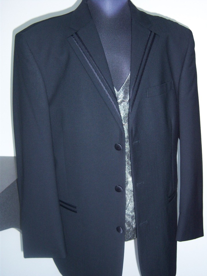 Black Perry Ellis Groove Tuxedo Jacket with Pant Option - Multiple ...