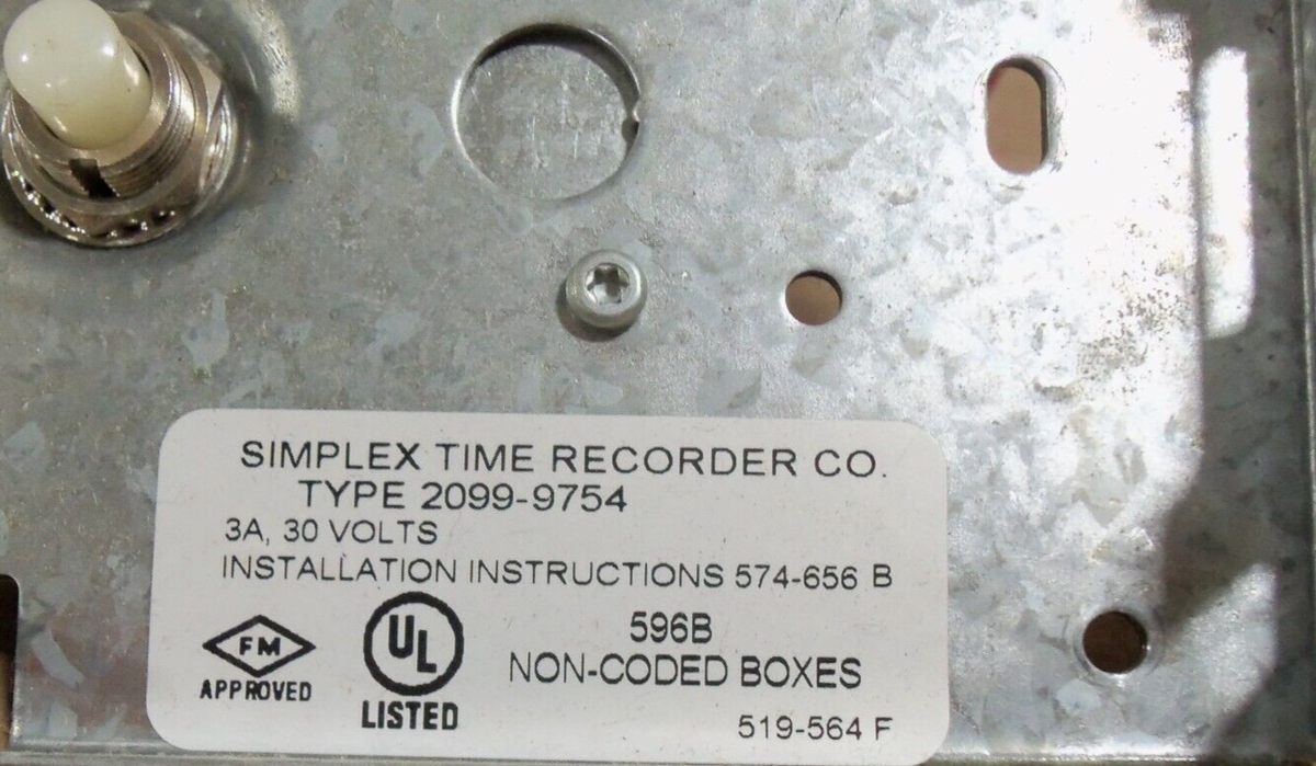 Simplex 425130 3a 30 V Fire Alarm Pull Station No Break Simplex Fire