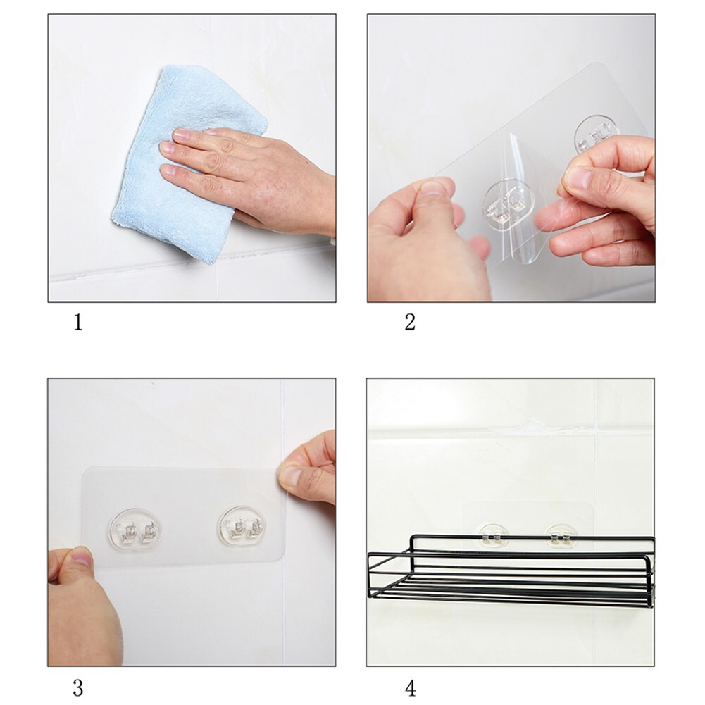 Transparent Waterproof Shelf Sticker Rack for Bathroom and Kitchen Use ...