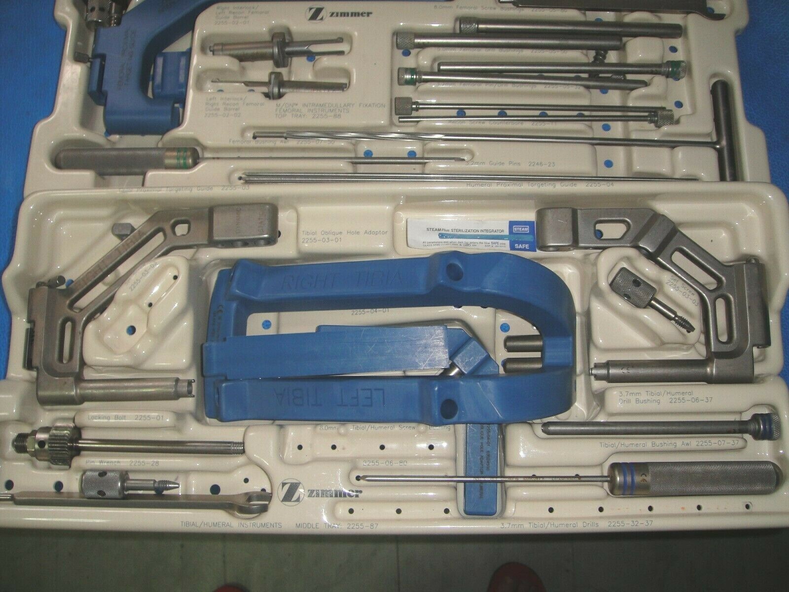 ZIMMER FEMORAL/TIBIAL/HUMERAL/RETROGRADE/ INSTRUMENT SYSTEM ( 3 TRAYS ...