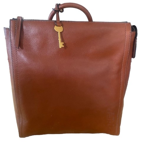 Fossil Parker Convertible Backpack Brown Pebble Leather Tote Purse MSRP ...