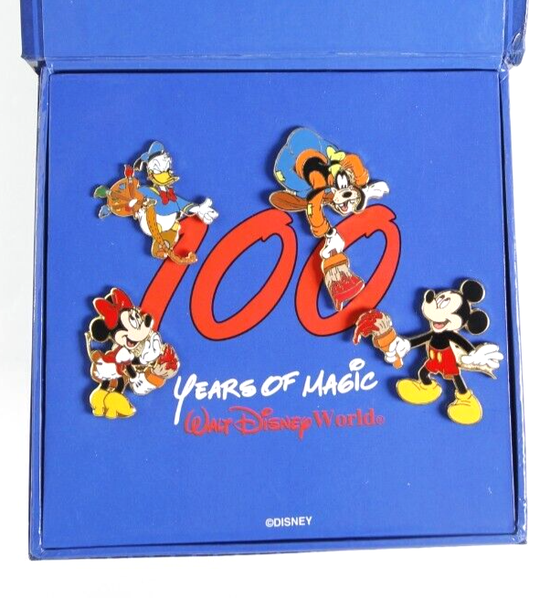 2001 Walt Disney 100 Years of Magic Pin Set with Box, Includes 4 Pins ...