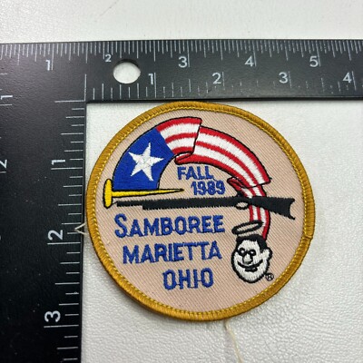 Vtg 1989 MARIETTA OHIO STATE FLAG THEME PATCH GOOD SAM SAMBOREE RV ...