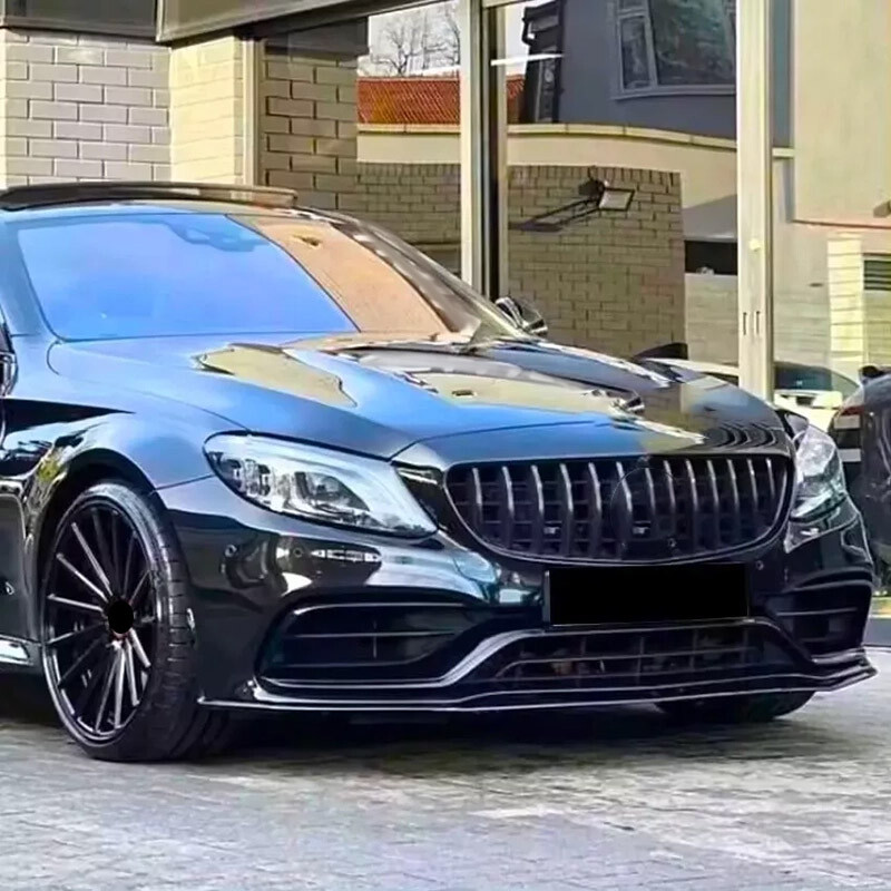 Carbon Style Front Bumper Lip Splitter For Mercedes Benz W205 C63 AMG S ...