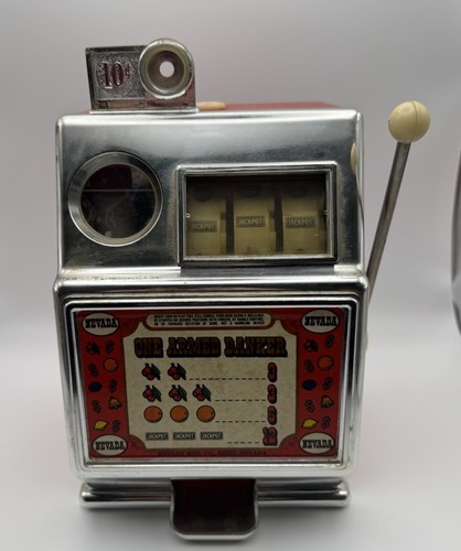 VTG Medley One Armed Banker Slot Machine Toy Reno Nevada 10¢ Slot READ ...