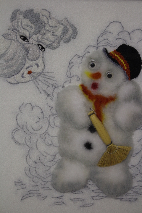 Bunka Shishu Japanese Snowman Embroidery Framed Art by Master Mary ...