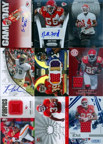 LOT OF 9 KANSAS CITY CHIEFS AUTOGRAPH and GAME-USED RELIC CARDS | eBay