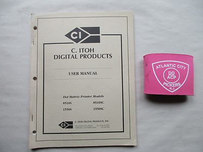 C ITOH 8510S 8510SC 1550S 1550SC DOT MATRIX PRINTER USERS MANUAL | eBay